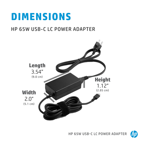 HP 65W USB-C LC Power Adapter | Buy Online | 100% money back guarantee ...