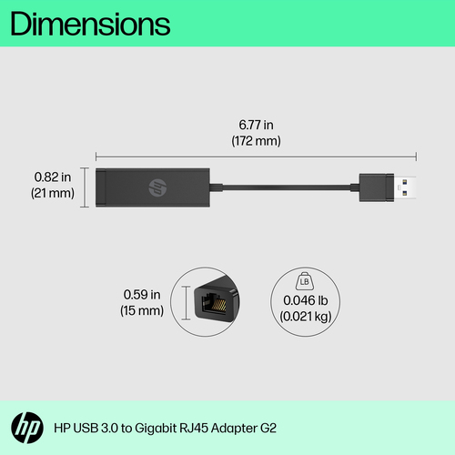 HP USB 3.0 to Gigabit RJ45 Adapter G2 | Buy Online | 100% money back ...