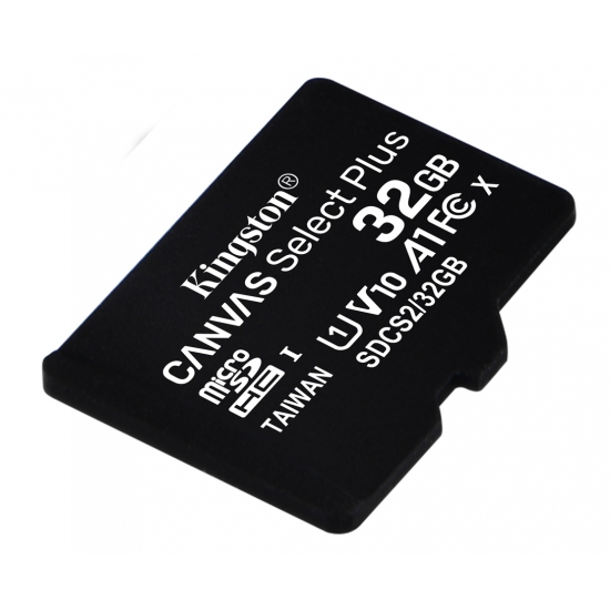 Kingston 32GB Canvas Select Plus Micro SD (SDHC) Card U1, V10, A1 ...