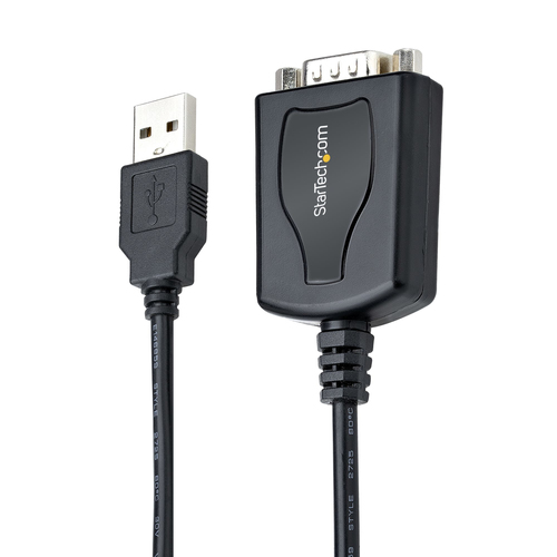 StarTech.com 3ft (1m) USB to Serial Cable with COM Port Retention, DB9 Male RS232 to USB ...