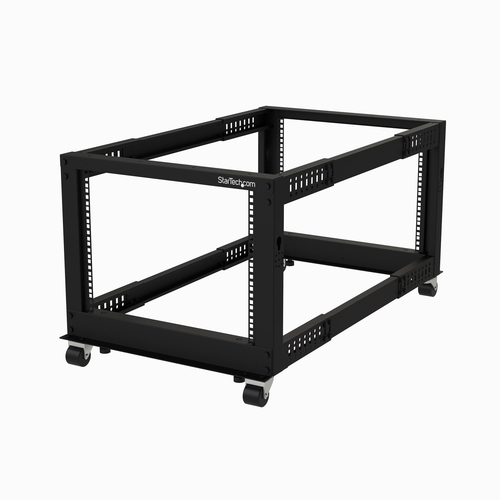 StarTech.com 8U 19" Open Frame Server Rack - Compact 4 Post Adjustable Depth (22-40") Mobile ...