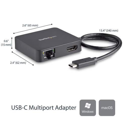 StarTech.com USB C Multiport Adapter - Portable USB-C Mini Dock 4K HDMI ...