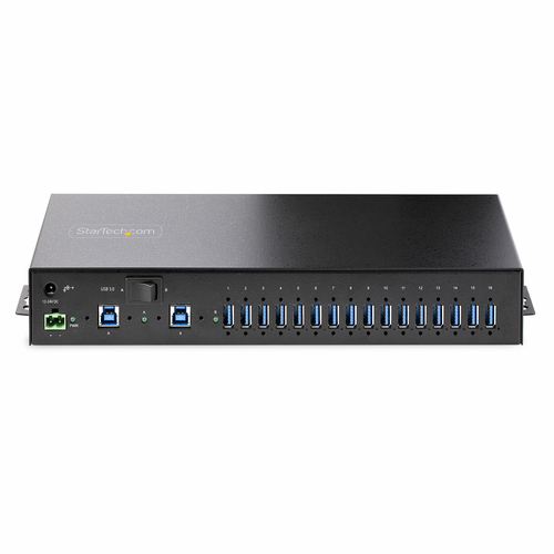 StarTech.com 16-Port Industrial USB 5Gbps Hub with Power Adapter, Metal ...