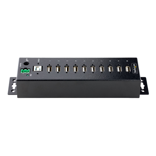 StarTech.com 10-Port Industrial USB 2.0 Hub, Rugged USB Hub w/ESD Level ...