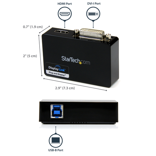 StarTech.com USB 3.0 to HDMI / DVI Adapter - 2048x1152 | Buy Online ...