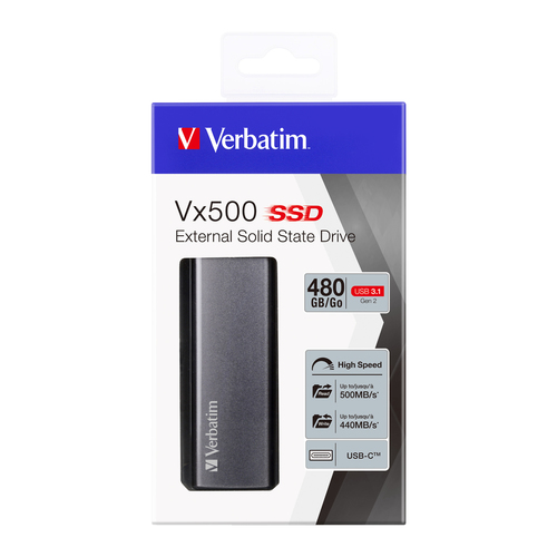 Verbatim Vx500 External SSD USB 3.1 Gen 2 480GB | Buy Online | 100% money back guarantee | Free ...